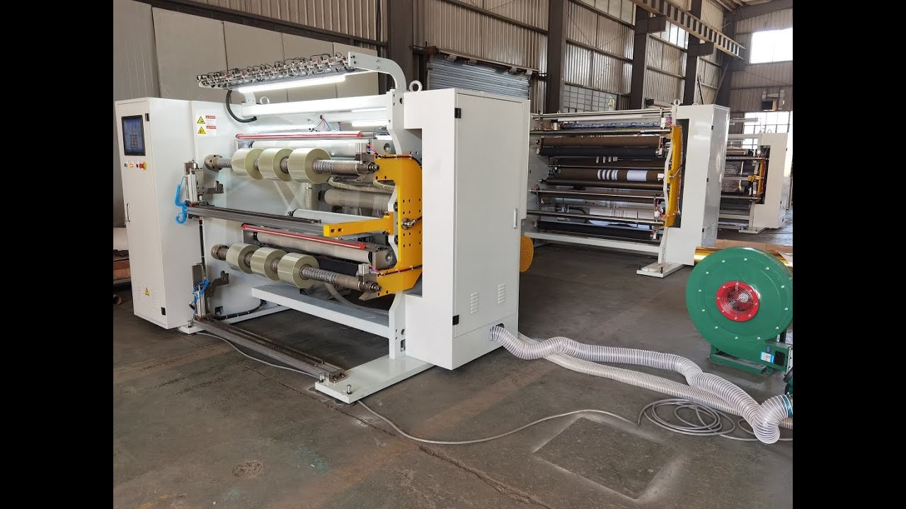 plastic film slitter rewinder machine - YouTube