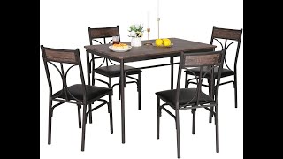 Assemble: VECELO 5 Piece Kitchen Room Chairs Set for Home, Dinette, Breakfast Nook