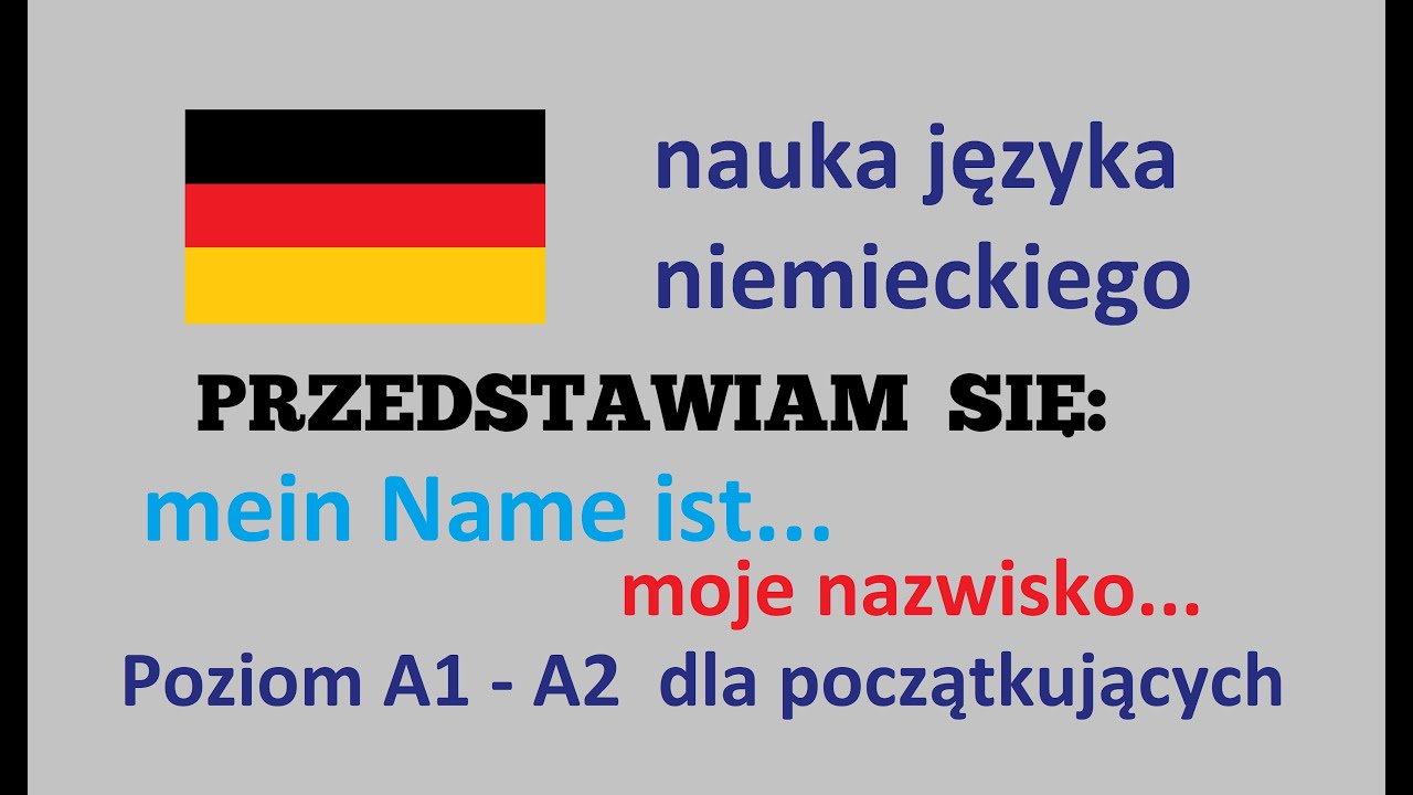 Przedstawiam się - (mein Name ist...) - A2 - YouTube