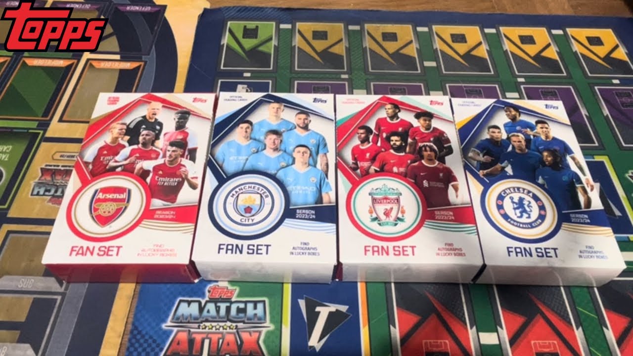 4 x Fan Sets Box Opening - Topps 2023/24 Arsenal Liverpool Chelsea ...
