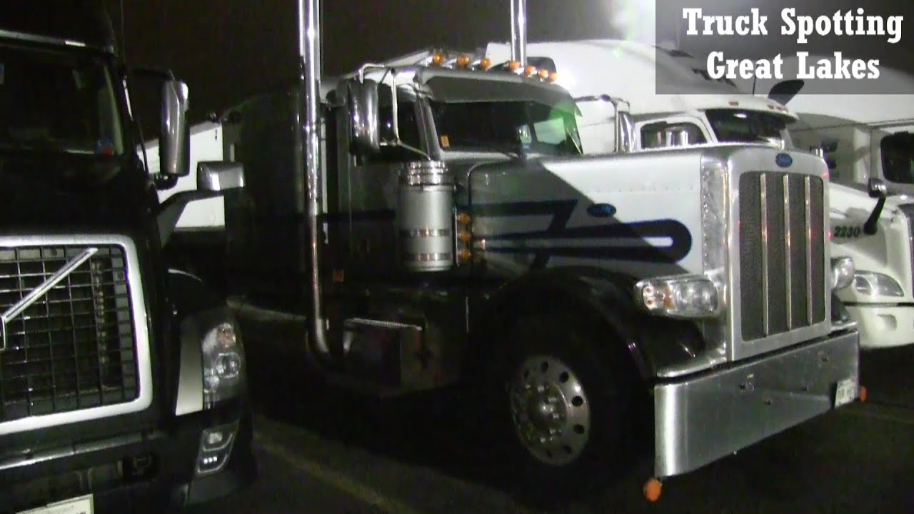 AMAZING Silver Peterbilt 389 AT Ontario Truck Stop - YouTube