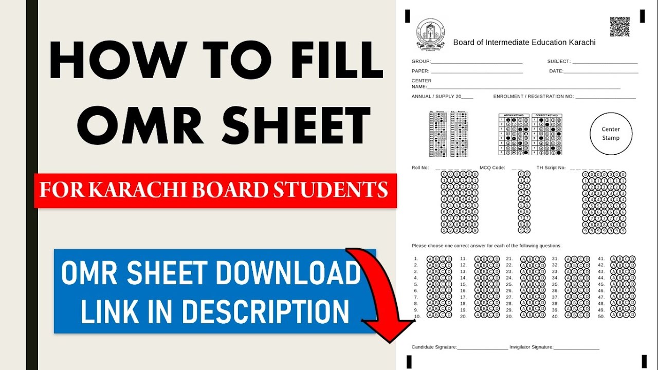 How to fill OMR sheet "Karachi Board" |BIEK| Download OMR Sheet - YouTube