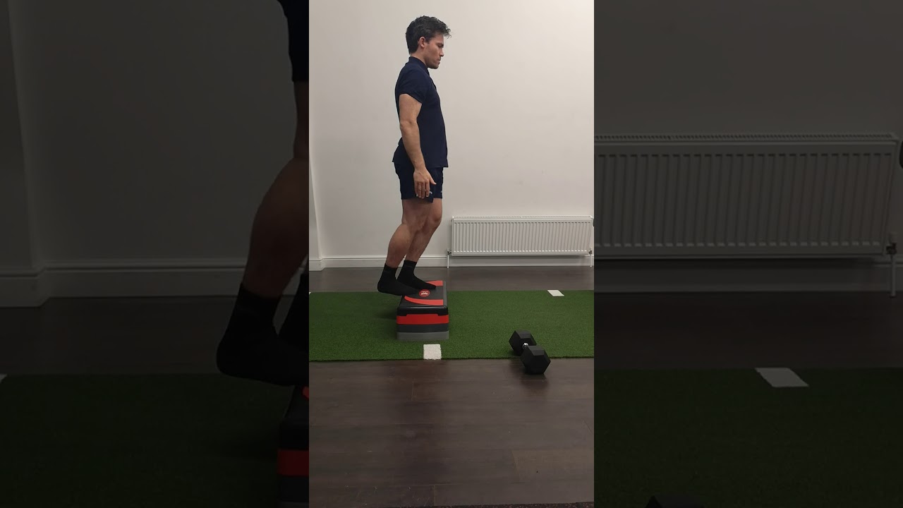 Achilles & calf- isometrics hold step - YouTube