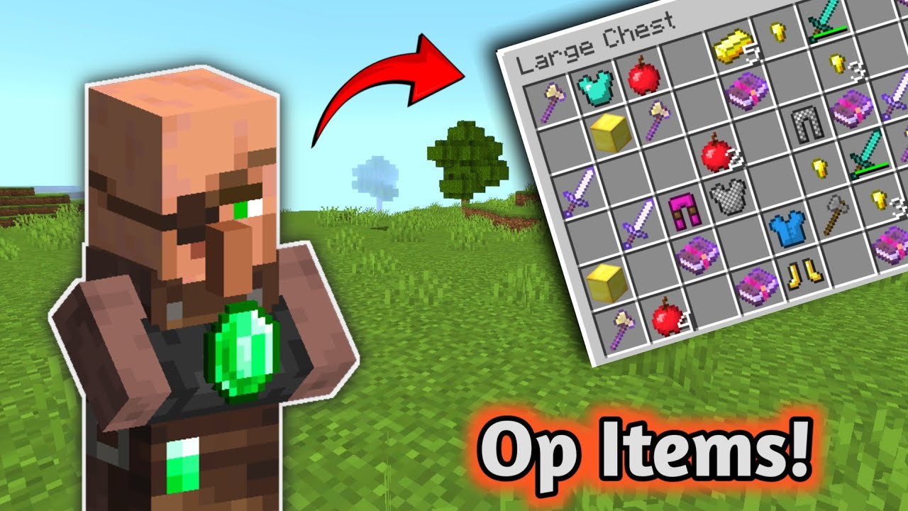 MINECRAFT BUT VILLAGERS TRADE OP ITEMS - YouTube