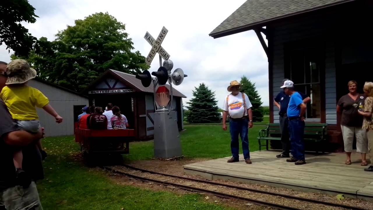 All Aboard! Riding the train @ old Butterfield, Minnesota Depot - YouTube