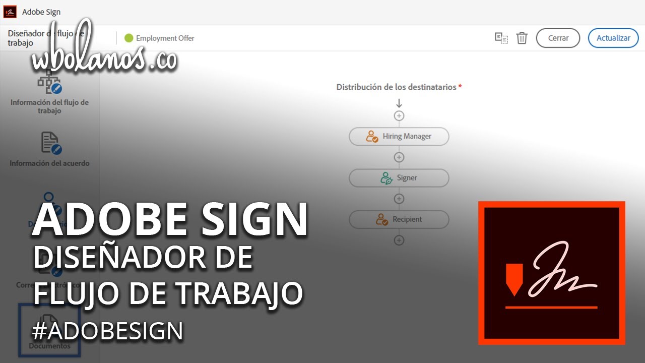 Adobe Sign - Diseñador de flujo de trabajo - YouTube