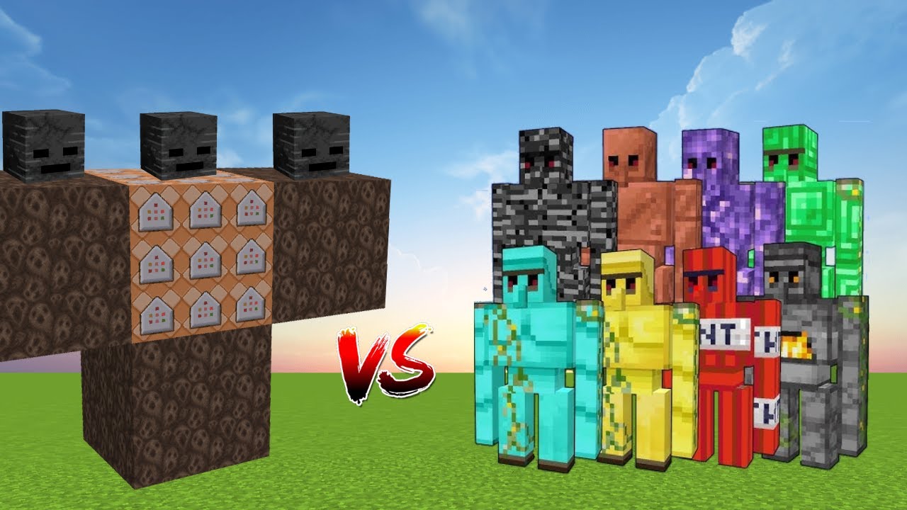 Wither Storm vs All Extra Golems || Minecraft Mob Battle - YouTube