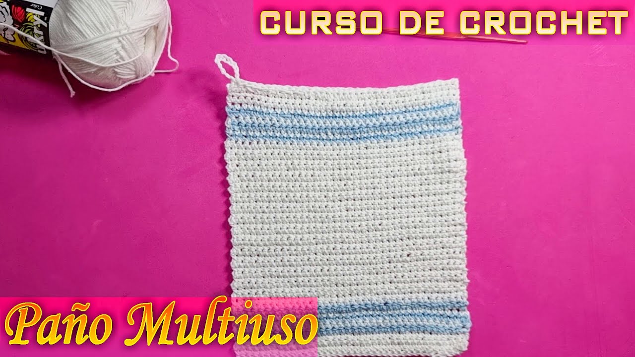 Cómo tejer un paño multiuso en crochet - Curso básico de crochet - YouTube