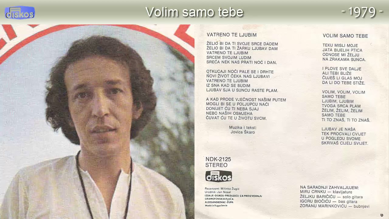 Jovica Skaro - Volim samo tebe - (Audio 1979) - YouTube