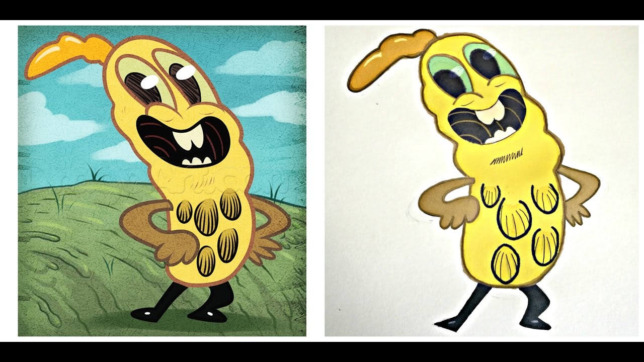 DRAWING BANANA FROM "PIG GOAT BANANA CRICKET" l KIDS COLORING l ...