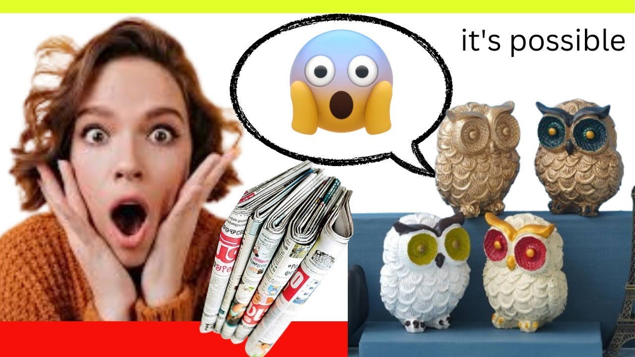 How to make an owl with newspaper #diyowl #owlcraft #toniartandcraft ...