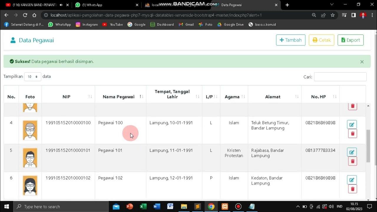 Aplikasi Sistem Informasi Sederhana Pengolahan Data Pegawai Berbasis Web - YouTube