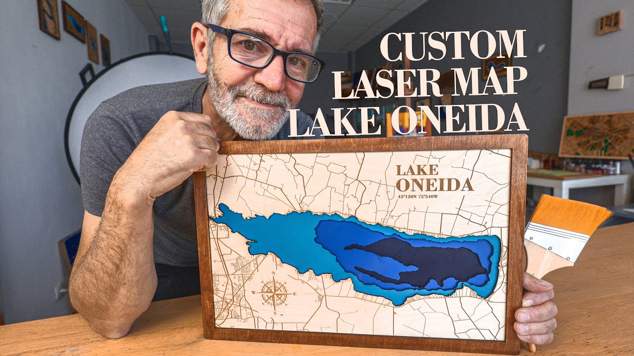 DYI 3D Laser Map of Lake Oneida \\ Handmade Wooden Gift - YouTube