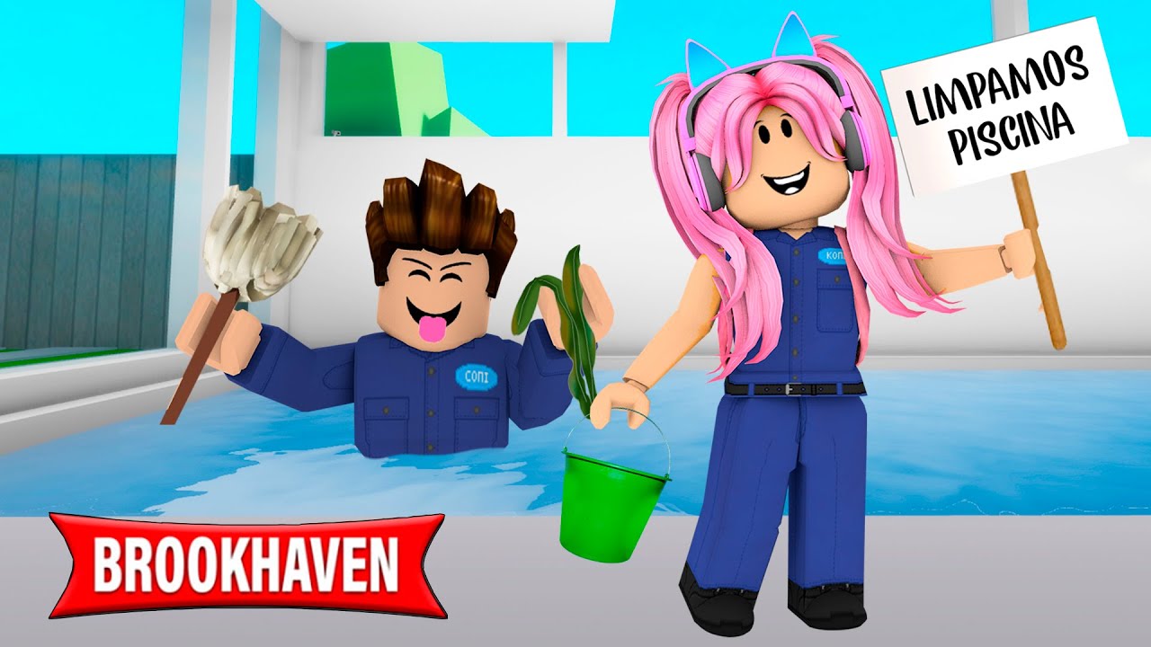 Roblox - VIRAMOS LIMPADORES DE PISCINA EM BROOKHAVEN! - YouTube