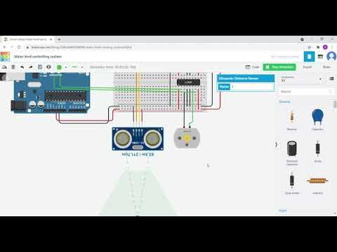 Simulation of water level controlling system on Tinkercad - YouTube