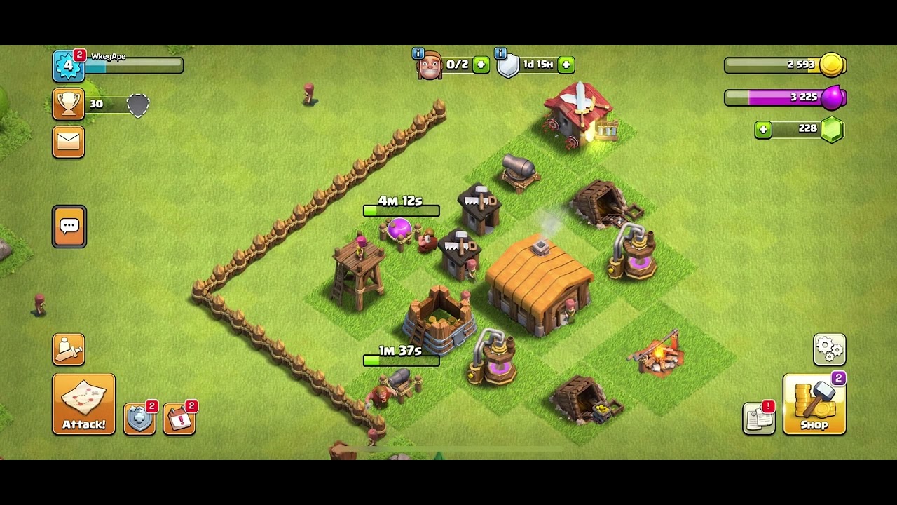 Clash of clans p2 . Townhall 2 - YouTube