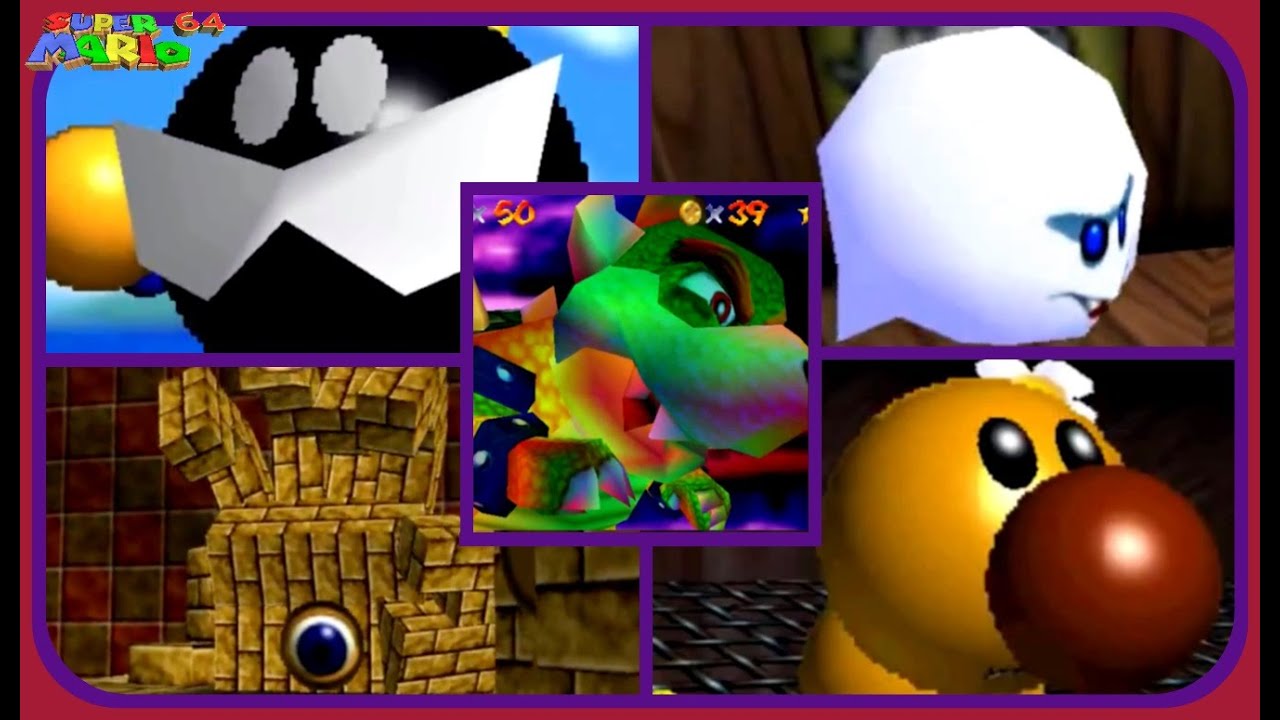 Super Mario 64: All Boss Encounters - No Damage!! - YouTube