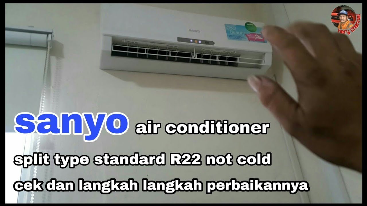Cek ac tidak dingin, ac sanyo 1.5pk split type standard R22.. - YouTube