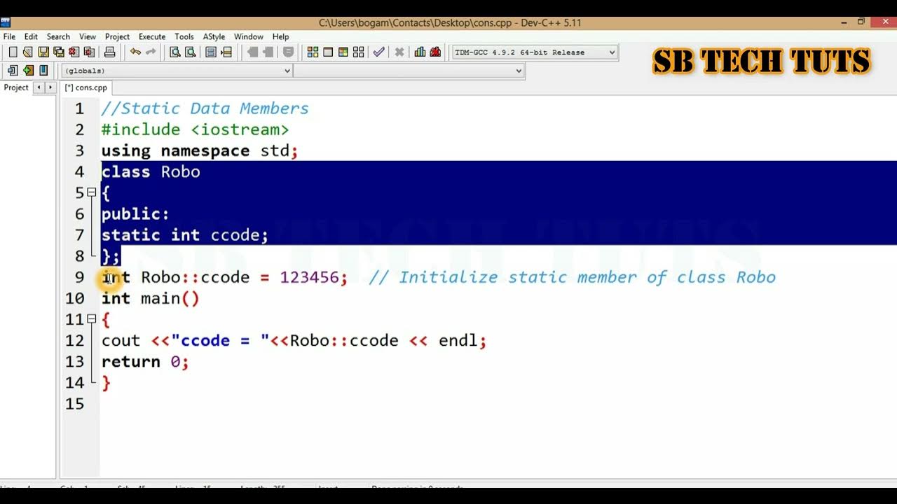 Static Data Members in C++ | C++ Practicals | C++ Programming - YouTube