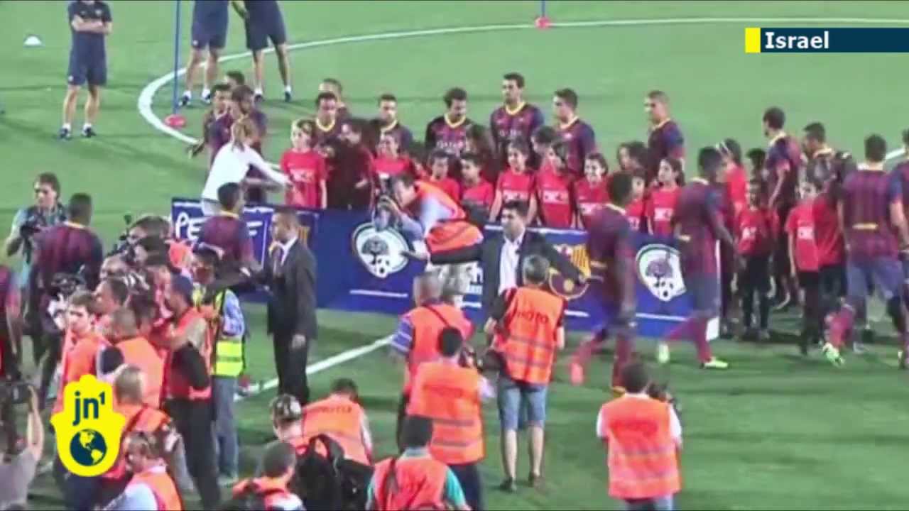 Messi in the Holy Land: FC Barcelona players visit Israel to encourage ...