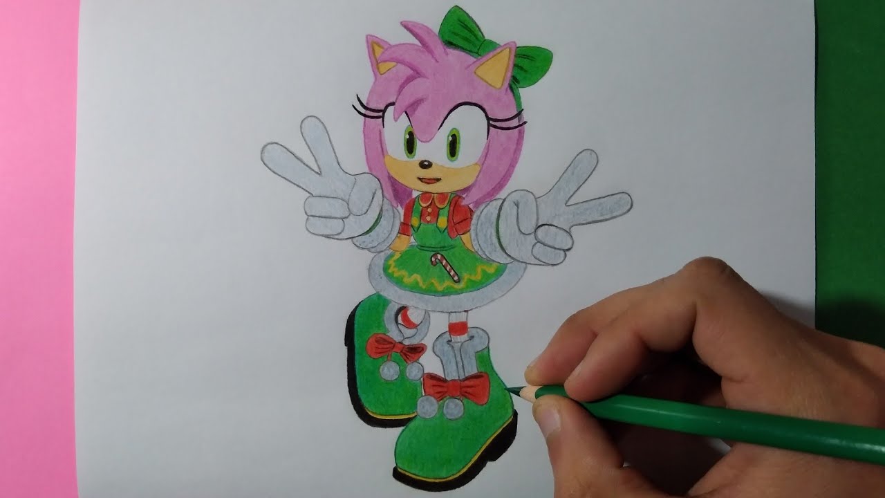 Dibujando a Amy navideña | Sonic Forces: Speed Battle | Drawing ...