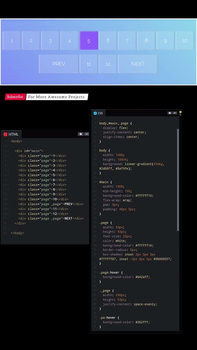 Pagination design using HTML & CSS #shorts - YouTube