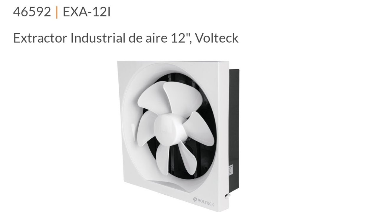 Extractor industrial de aire 12" Volteck 46592 (EXA-12I) - YouTube