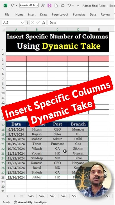 Insert Specific Number Of Columns Using Dynamic Take Formula Insert Specific Number Of Columns