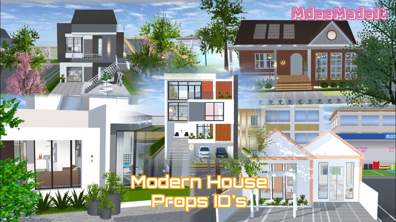 TOP 5 MODERN HOUSE 2022 🏘️ Props ID - Sakura School Simulator - YouTube