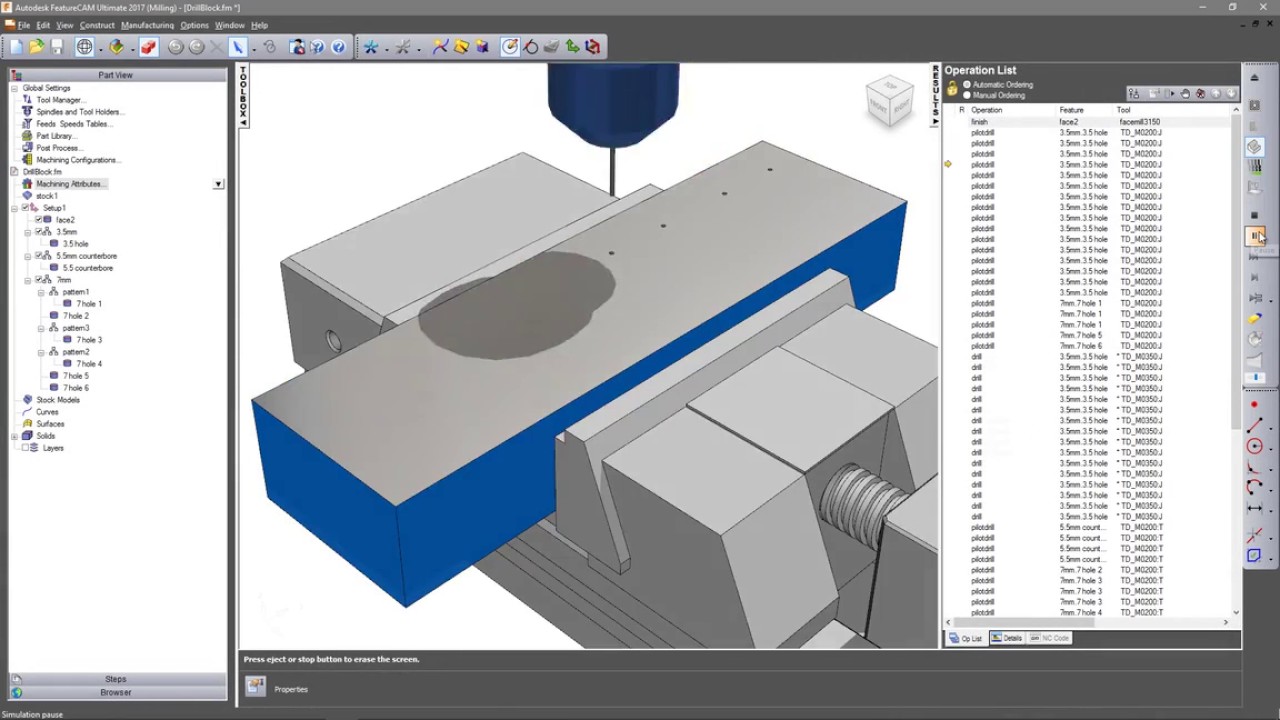 Autodesk FeatureCAM - Controllo di programmazione - YouTube