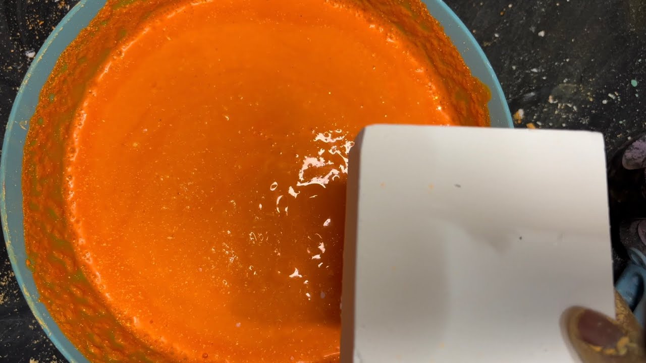 Fresh Block in Bright Orange Paste 🧡🤍 - YouTube