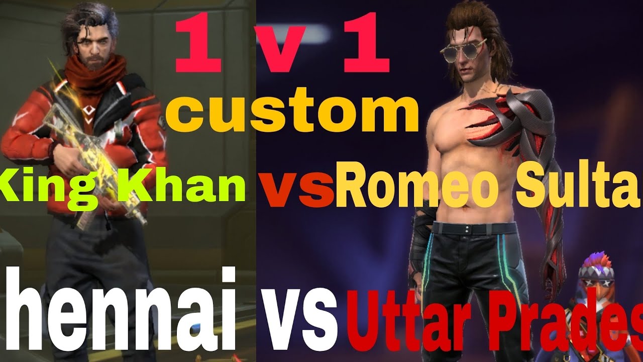 Chennai vs uttar pradesh 1v1 custom king khan vs Romeo Sultan - YouTube