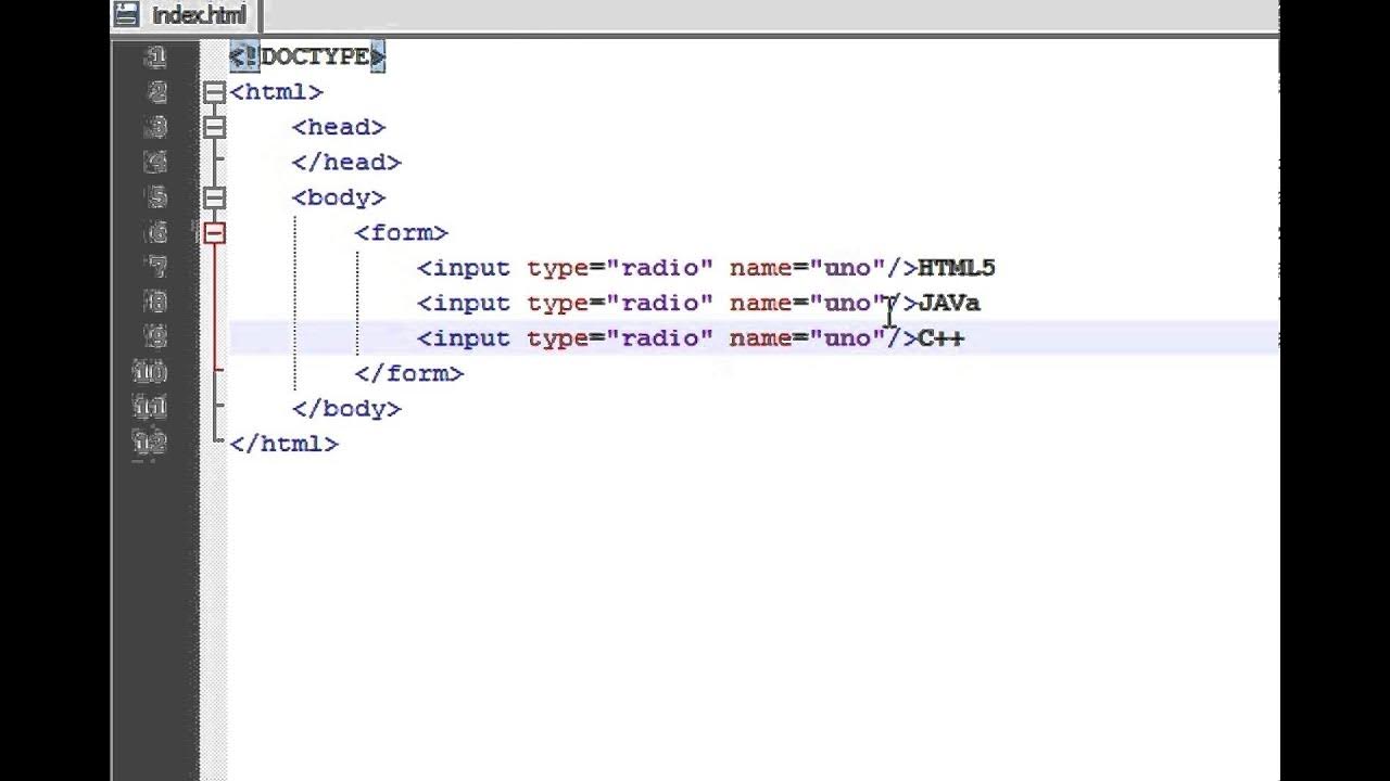 Tutorial HTML5 10 - Input radio button y checkbox - YouTube