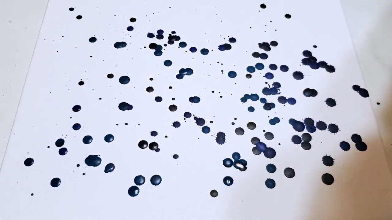 Abstract Monochromatic Blue Melted Crayon Splatter Painting - YouTube