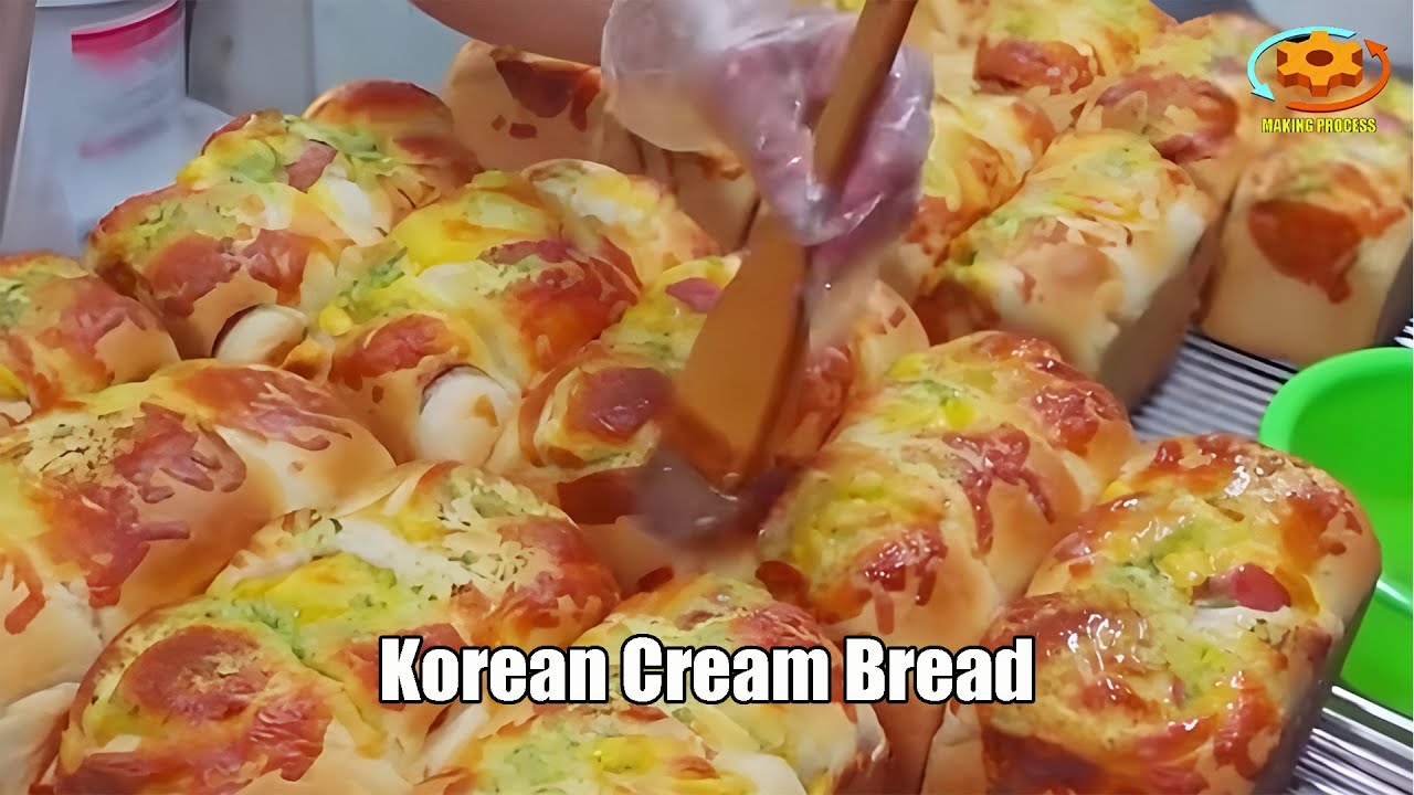 Process Of Making Korean Cream Bread In Factory - YouTube