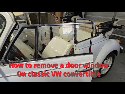 1979 VW super beetle Convertible door window removal - YouTube