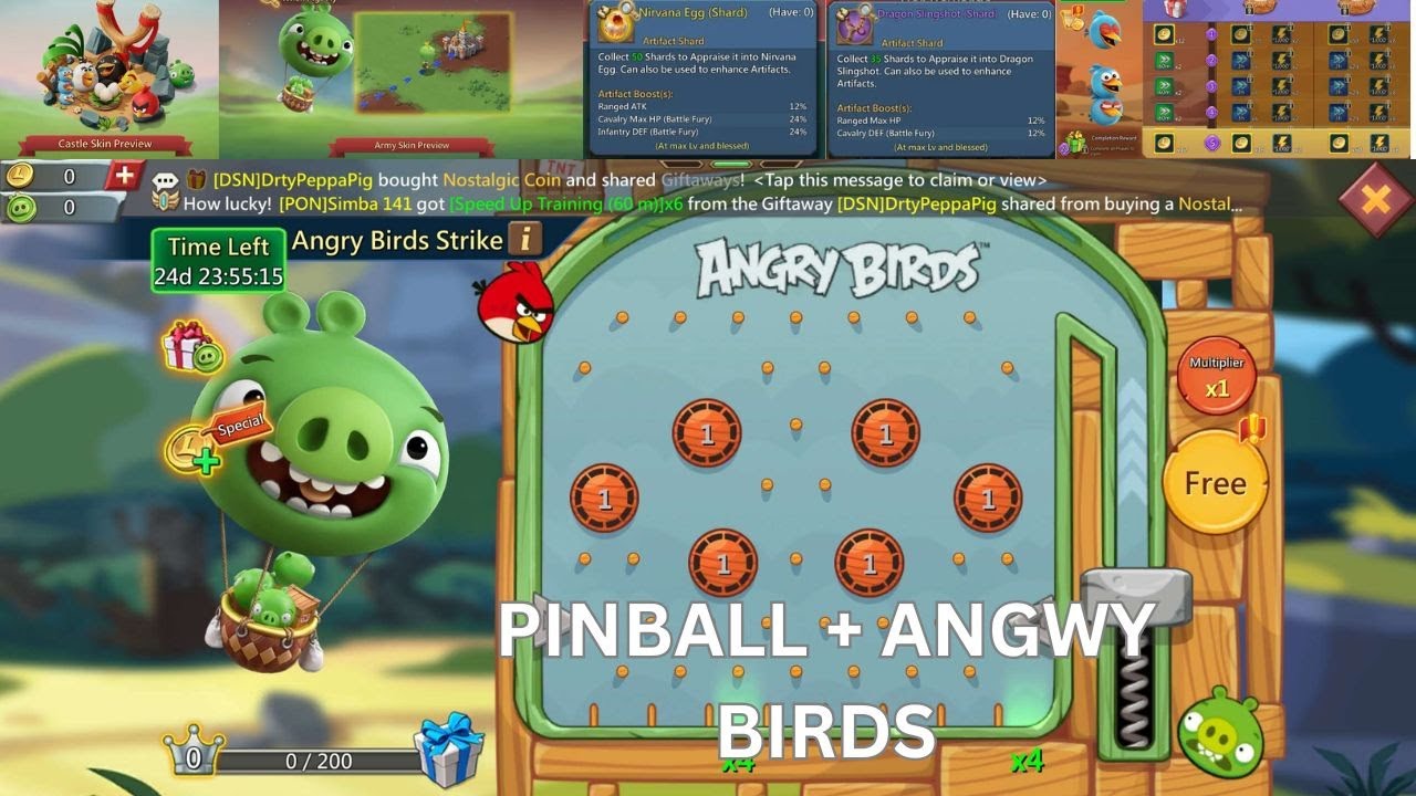 PINBALL + ANGWY BIRDS!! New Artifacts, Castle skin! - YouTube