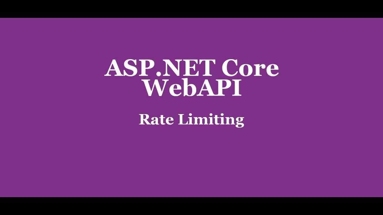 Rate Limiting in ASP.NET Core WebAPI | বাংলা - YouTube