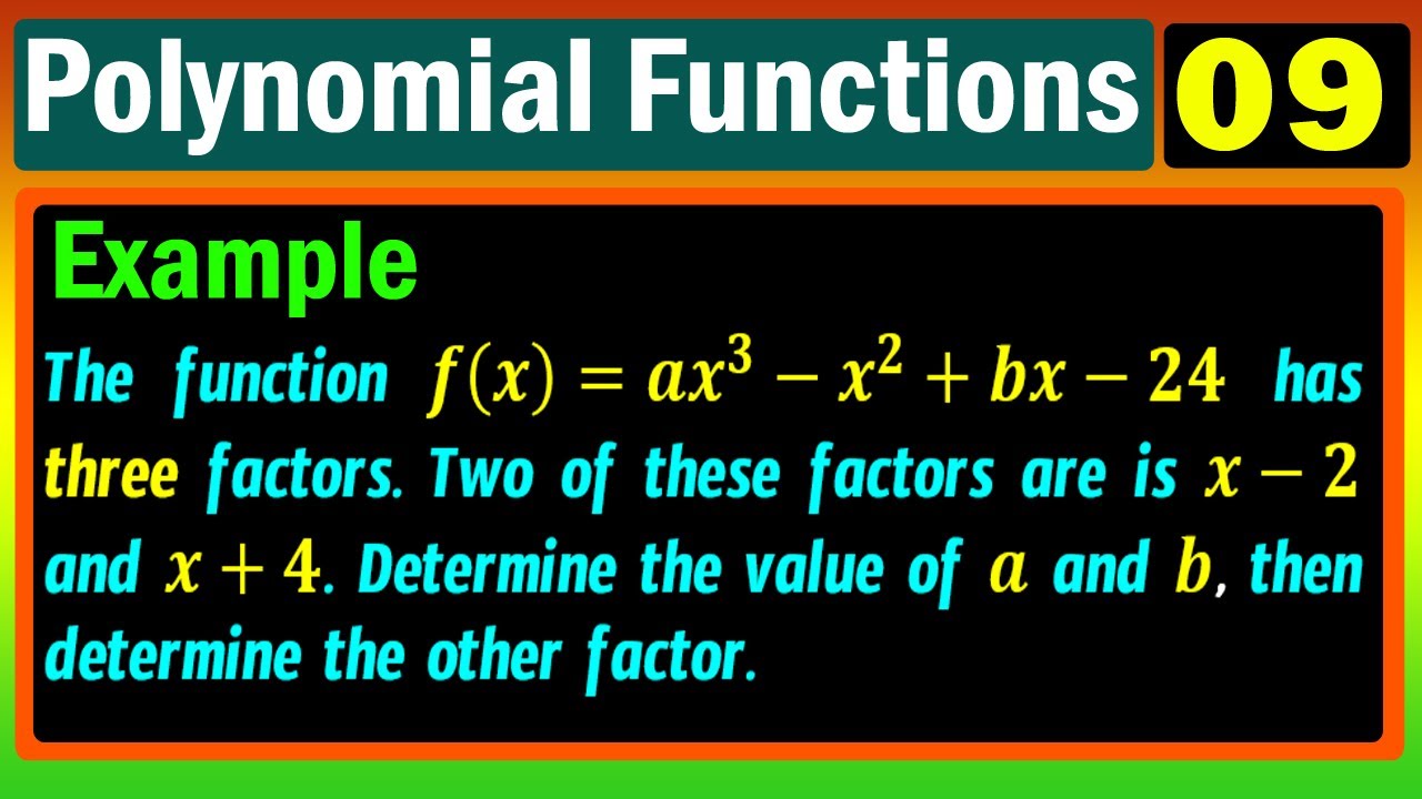 Polynomial Function | Lecture 09 | Example: Factor theorem and ...