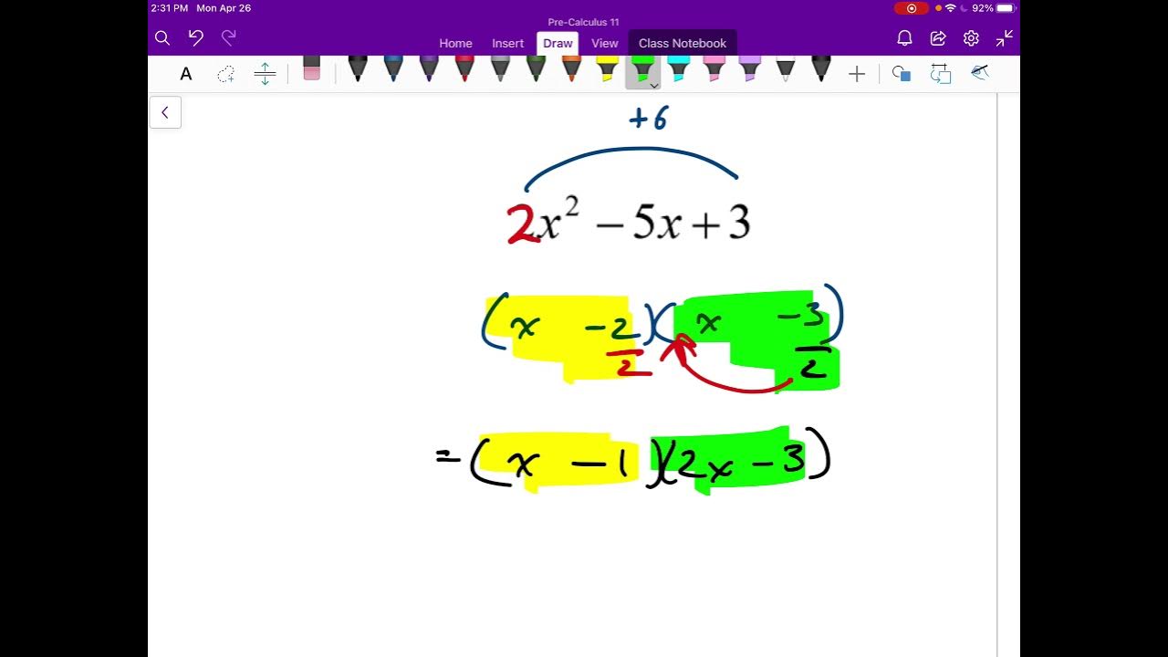 Pre-Calculus 11 Lesson 6.0c "Factoring Review II" - YouTube