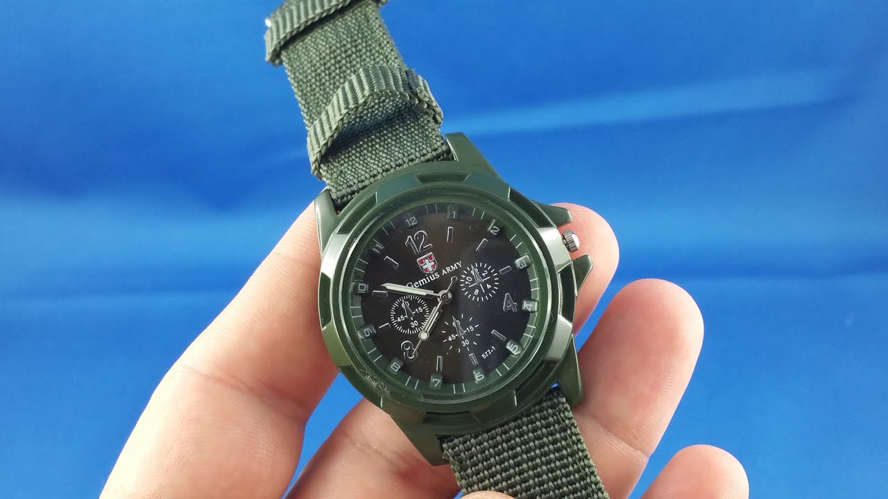 2$ Military ARMY solder watch from AliExpress.com Unboxing haul euro ...