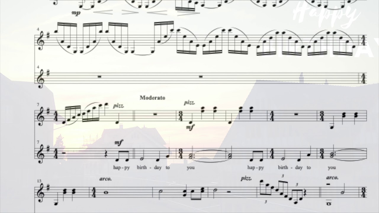 Happy Birthday to You for Violin and Two Voices arrangement - YouTube