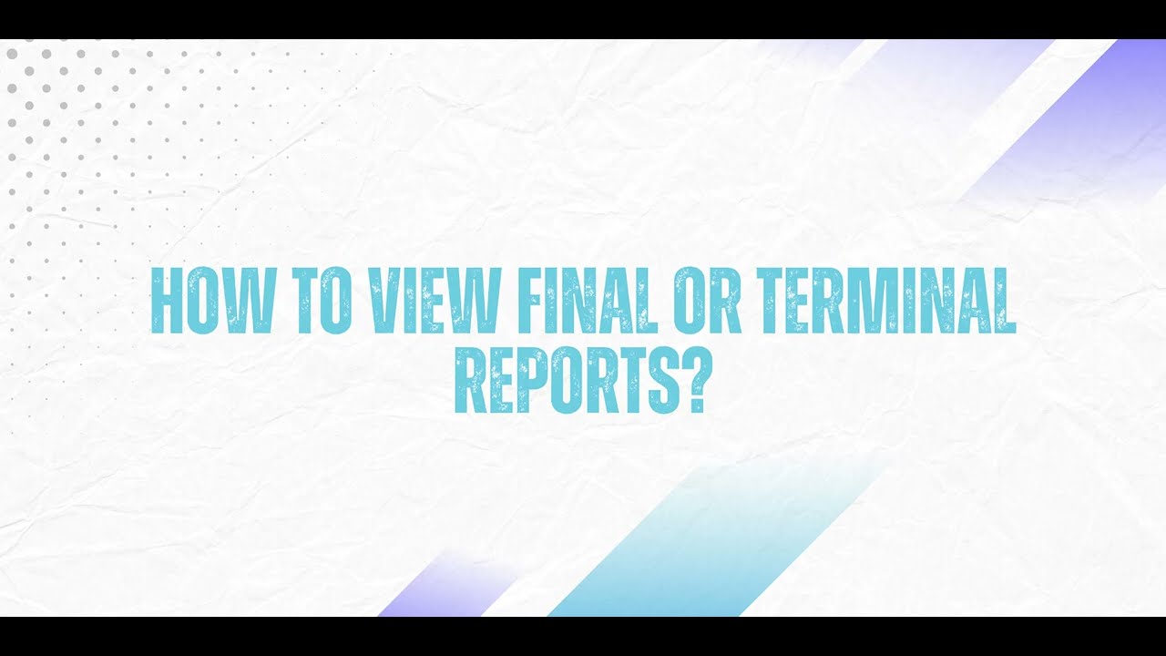 How to view Final Terminal Report on Nersapp - YouTube