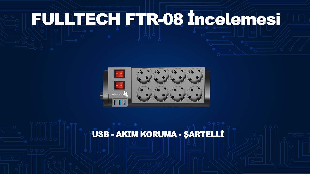 Fulltech FTR-08 8'li (USB'li) Uzatma Kablosu İncelemesi - YouTube