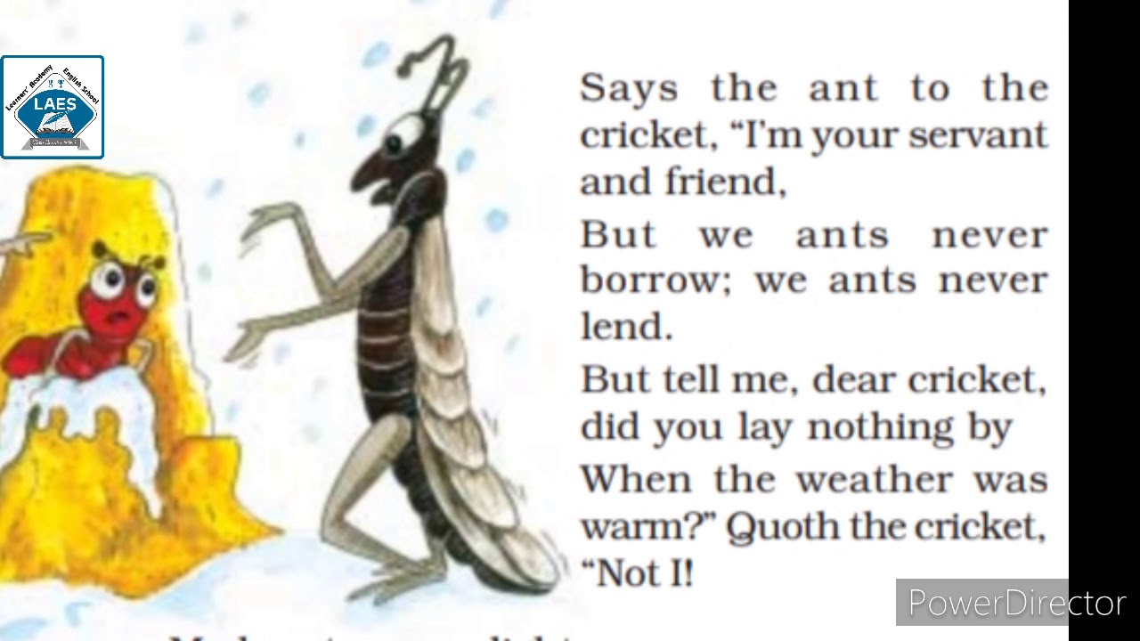 8th English Poem-1 The Ant And The Cricket - YouTube