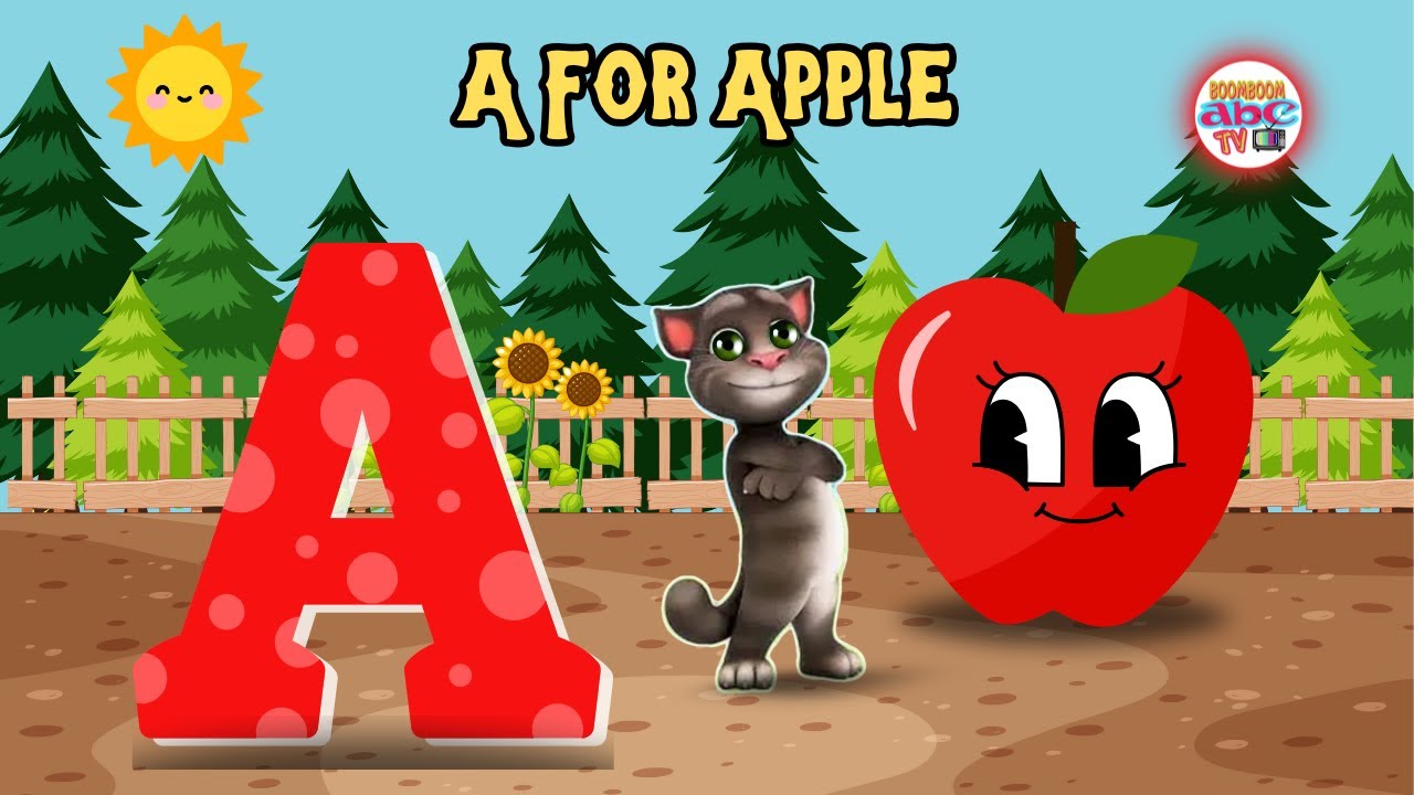 ABCD Rhymes For Babies in English | A for Apple | ABC Song | Boom Boom ...