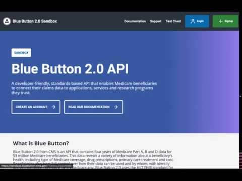 Using the Sample Client in the CMS Blue Button 2.0 Sandbox. - YouTube
