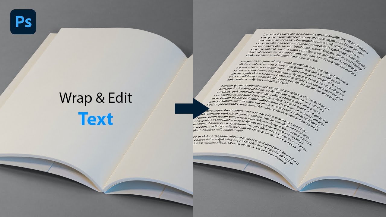 Wrap Text with Mockup in Adobe Photoshop| How to Add Warp Text Effect ...