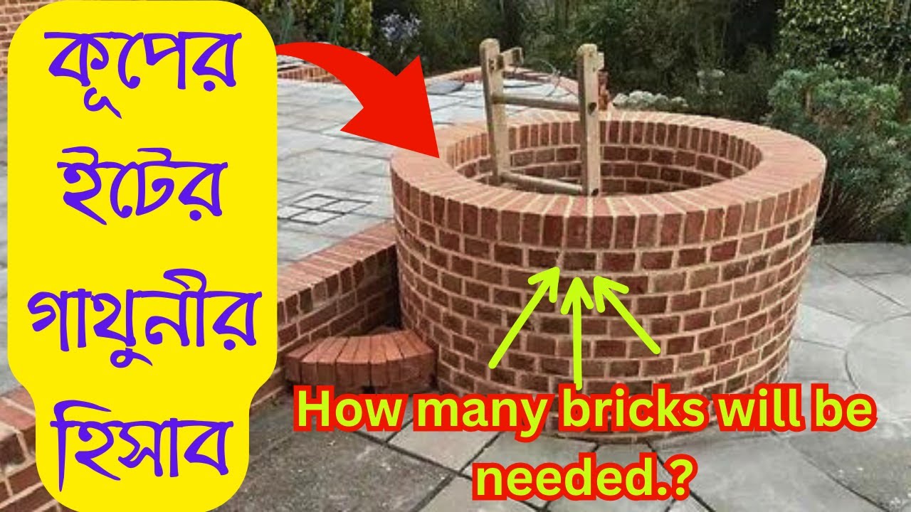 kuper iter hisab | calculate brick circular wall| brick lined well ...