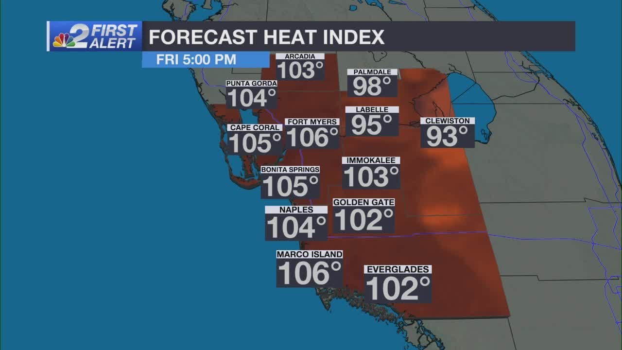 Heat advisory for all of SWFL as heat index peaks at 108 degrees - YouTube